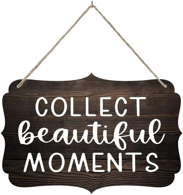 Wood Decorations Hanging Signs Collect Beautiful Moments Inspirational ...