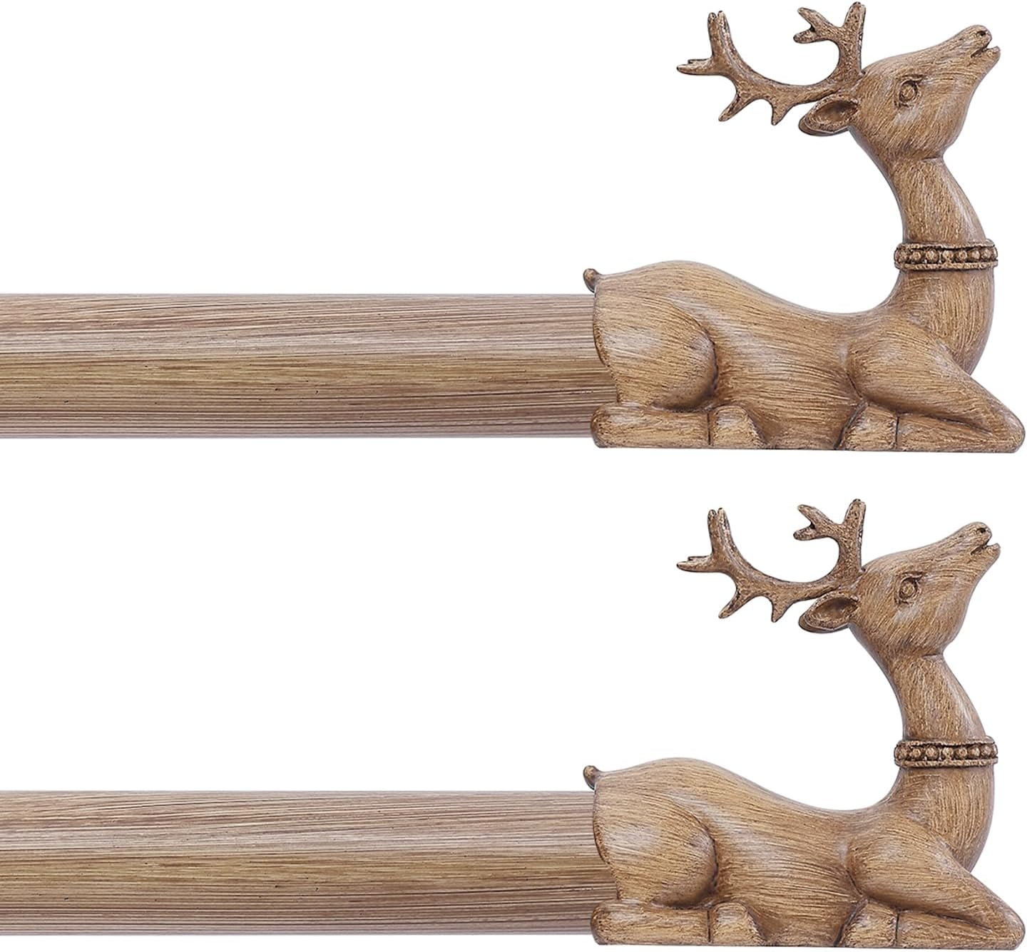 Wood Decorative Curtain Rods for Windows:66-120 Inch Wooden Boho ...