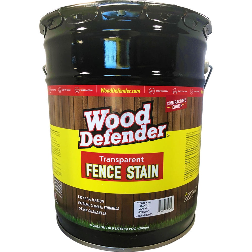 Wood Defender Transparent Fence Stain BLACK WALNUT 5gal - Walmart.com