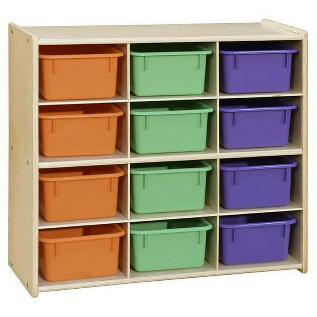 Wood Designs 12 Compartment Cubby with Trays - Walmart.com