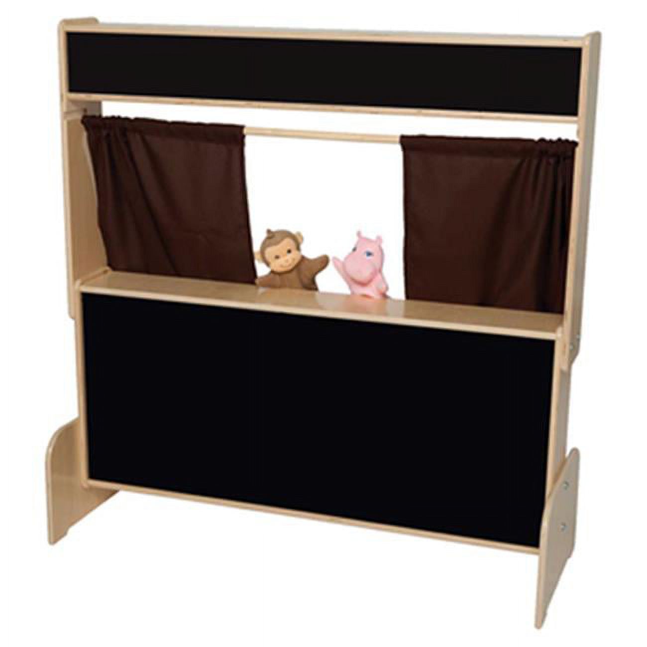 Wood Designs 21652BN Flannelboard Puppet Theater With Brown Curtains ...