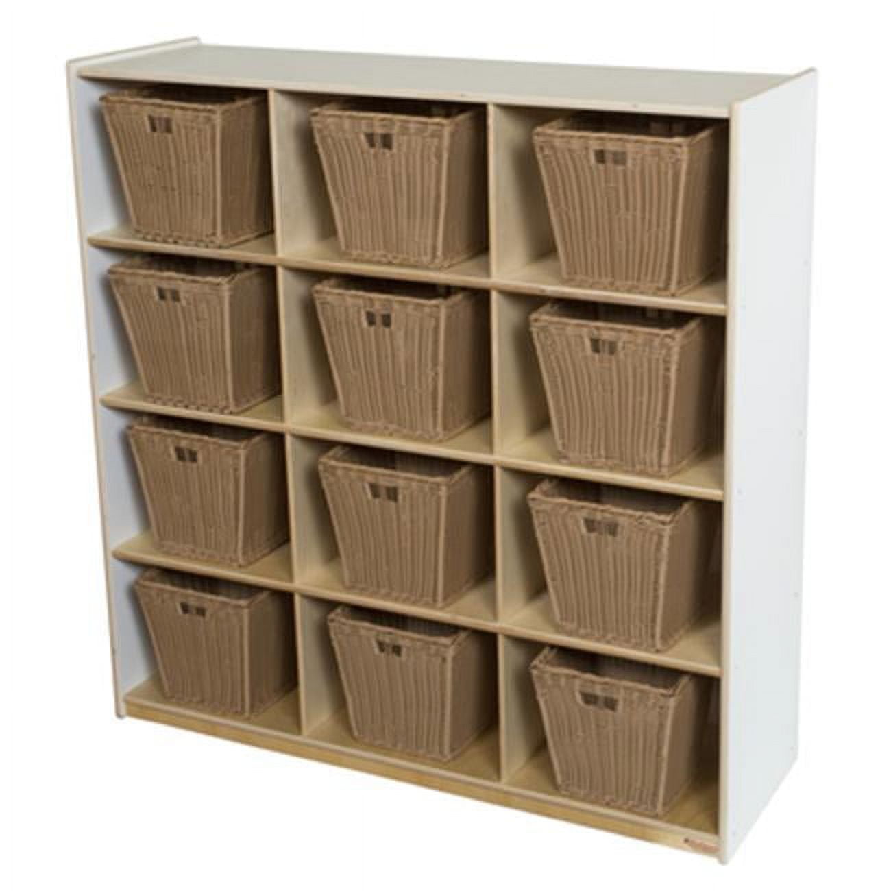 Wood Designs 50912WHT-719 9 Cubby Storage With Medium Baskets, White ...