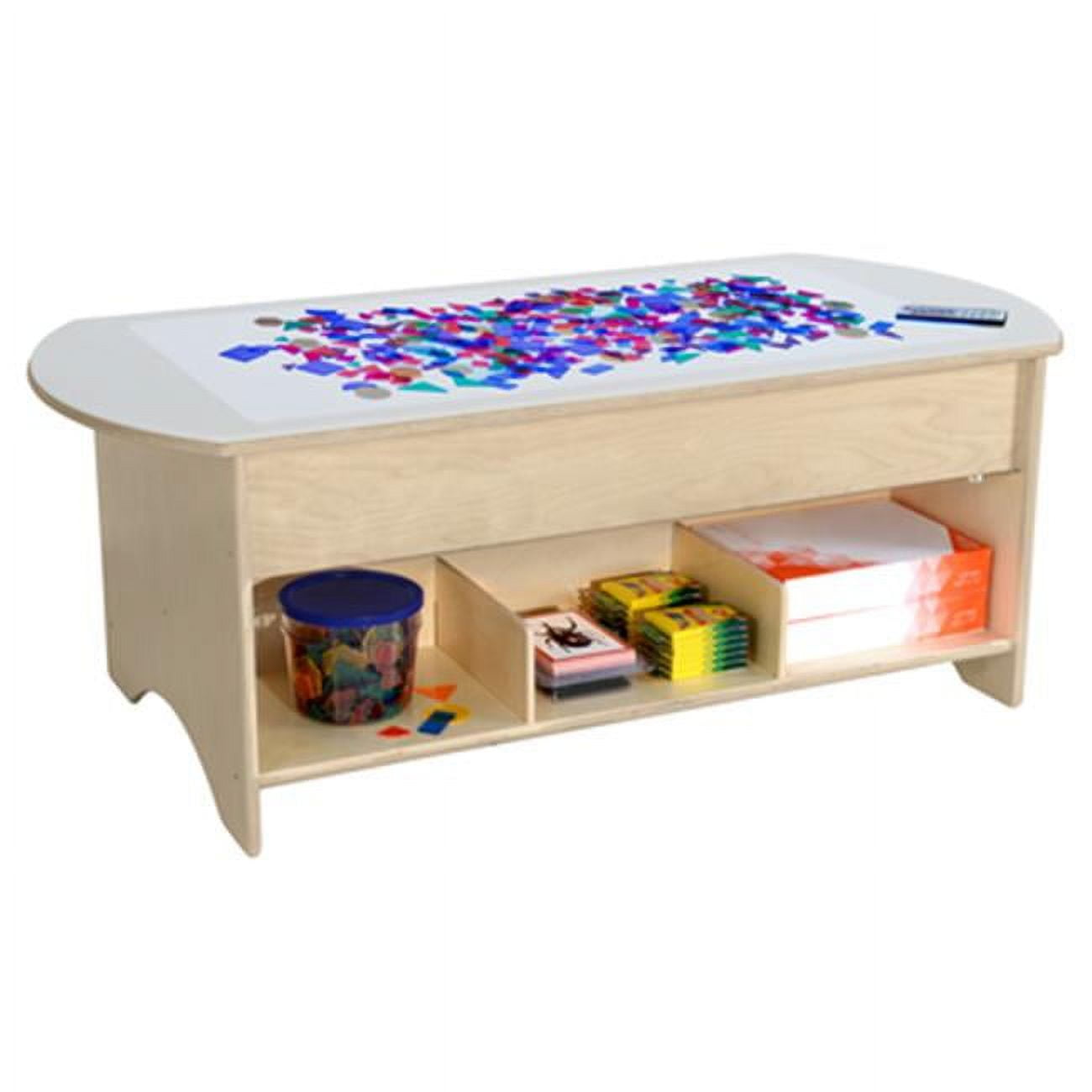 Wood Designs Kids 48 in. Brilliant Light Table with Wooden Room Storage ...