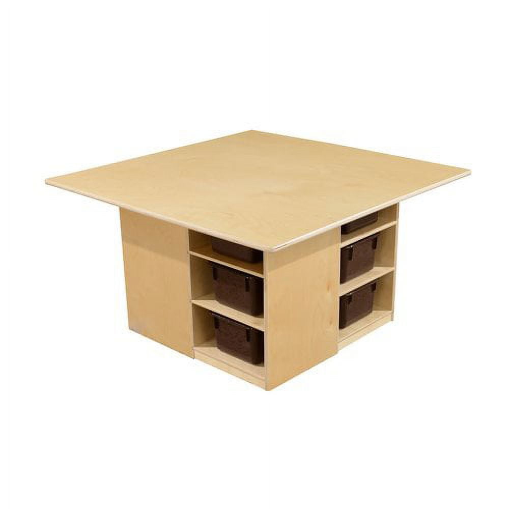 WOOD DESIGNS Cubby Table with (12) Brown Trays - Walmart.com