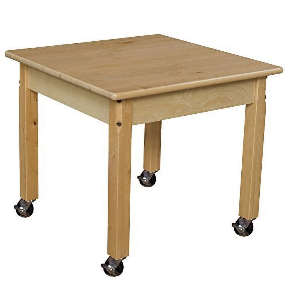 Wood Designs Mobile 24" Square Hardwood Table with 20" Legs - Walmart.com
