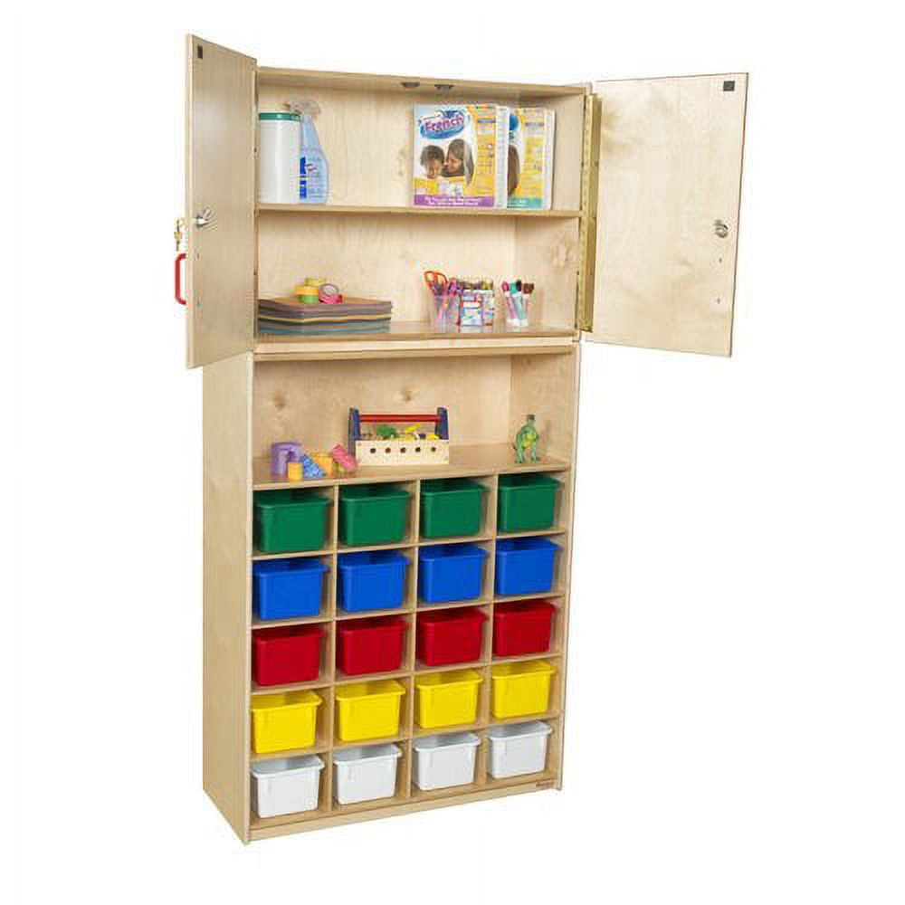 Wood Designs Vertical Storage 20 Compartment Classroom Cabinet with ...