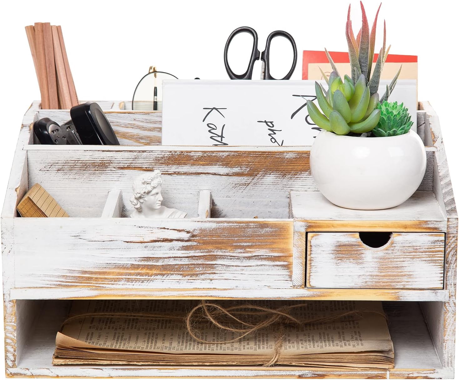 Wood Desk Drawer Organizers with File Organizer Pen holder Office Decor ...