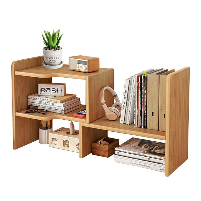 Wood Desk Storage Organizer, Stuffygreenus Desktop Display Shelf Rack ...