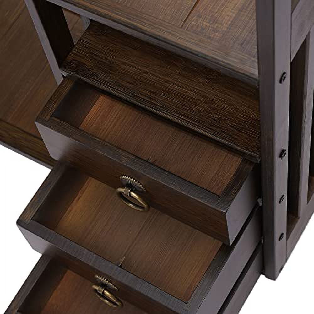 Wood Desktop Bookshelf Bamboo Bookshelf Organizer Desk Rack Storage ...