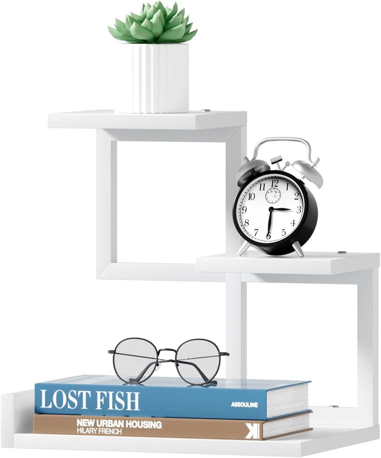 Wood Desktop Shelf - Freestanding Small Bookshelf Desk Supplies ...