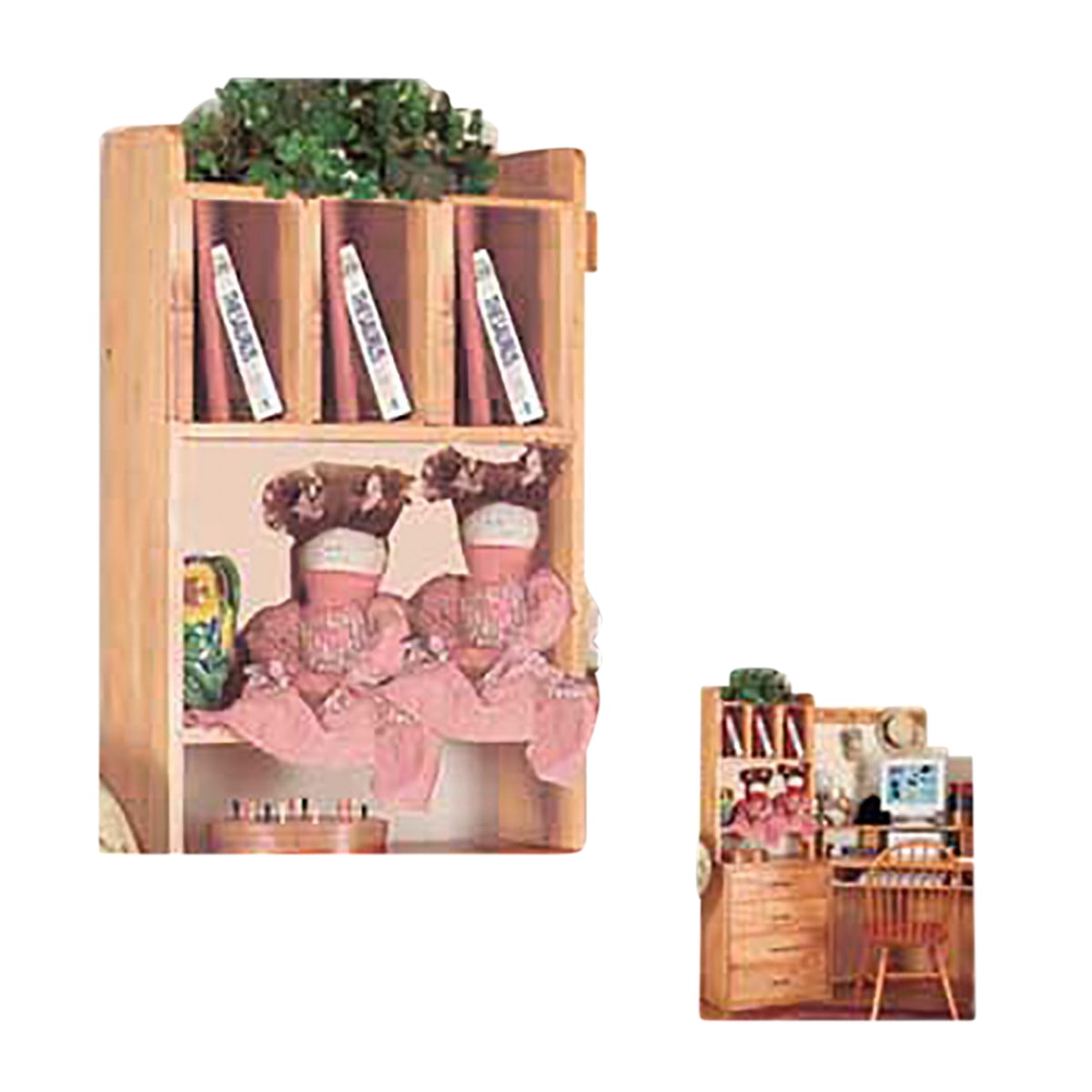 Wood Desktop Shelf Organizer Unit Shelves Unfinished Pine 22.5 in ...