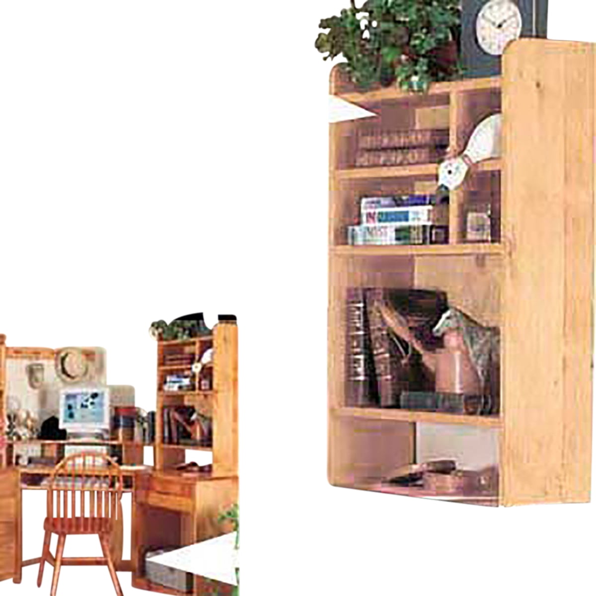 Wood Desktop Shelf Organizer Unit Unfinished Pine 22.5" Renovators ...