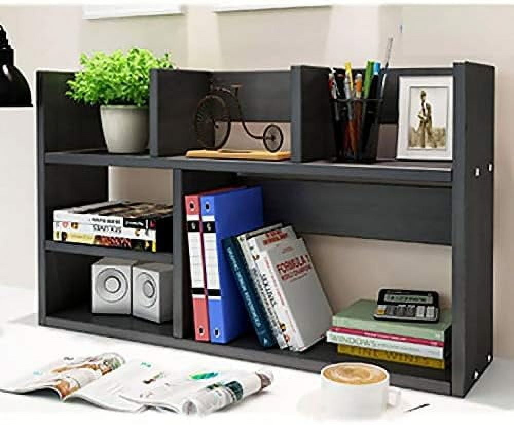 - Wood Desktop Storage Organizer Multipurpose Desk Bookshelf Case ...