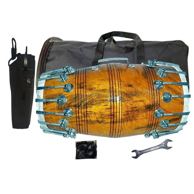 Sai Musical Wooden Dholak Indian Folk Drum Nuts N Bolt for Beginners ...