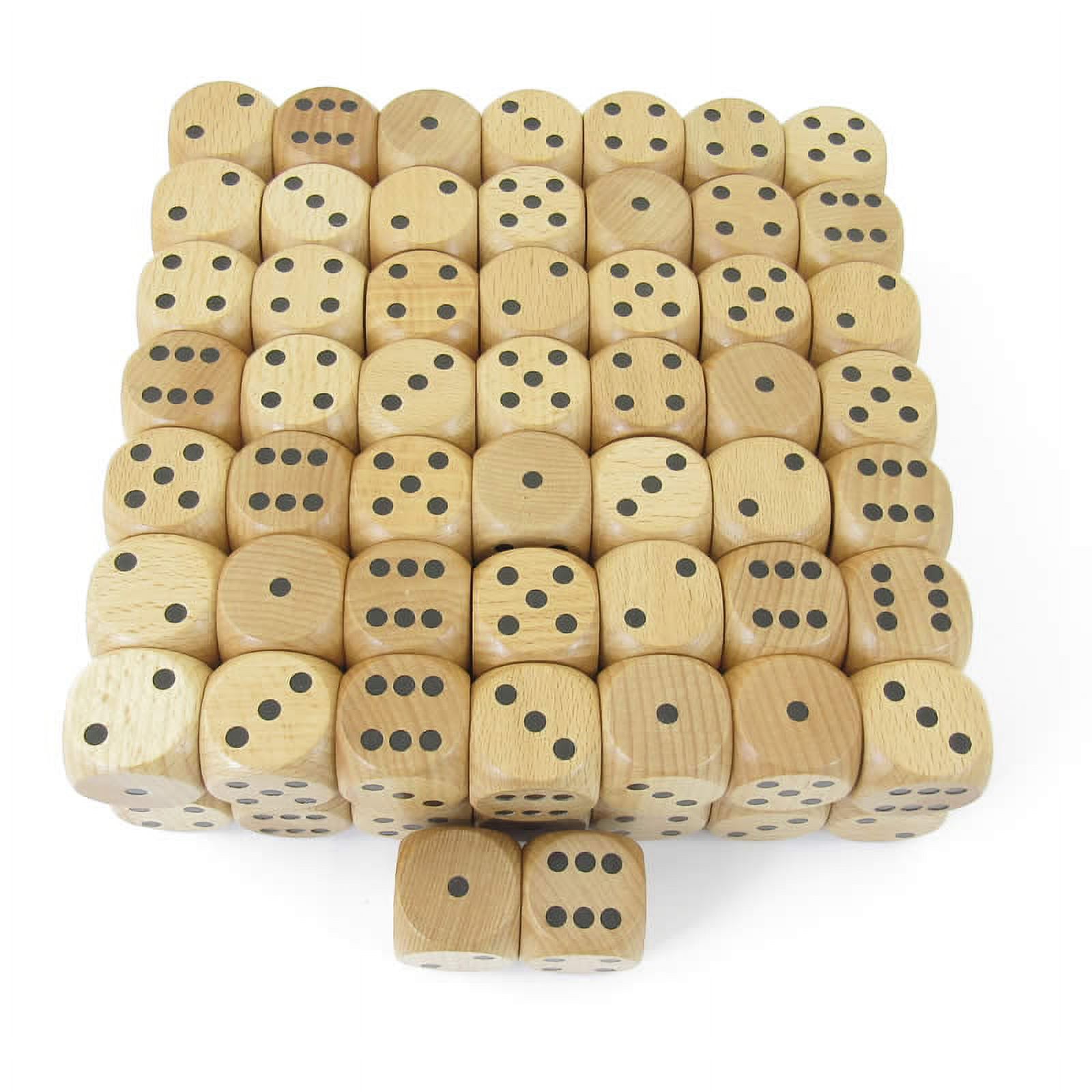 Wood Dice with Black Pips D6 30mm (1.18in) pack of 100 Kaplow Games ...