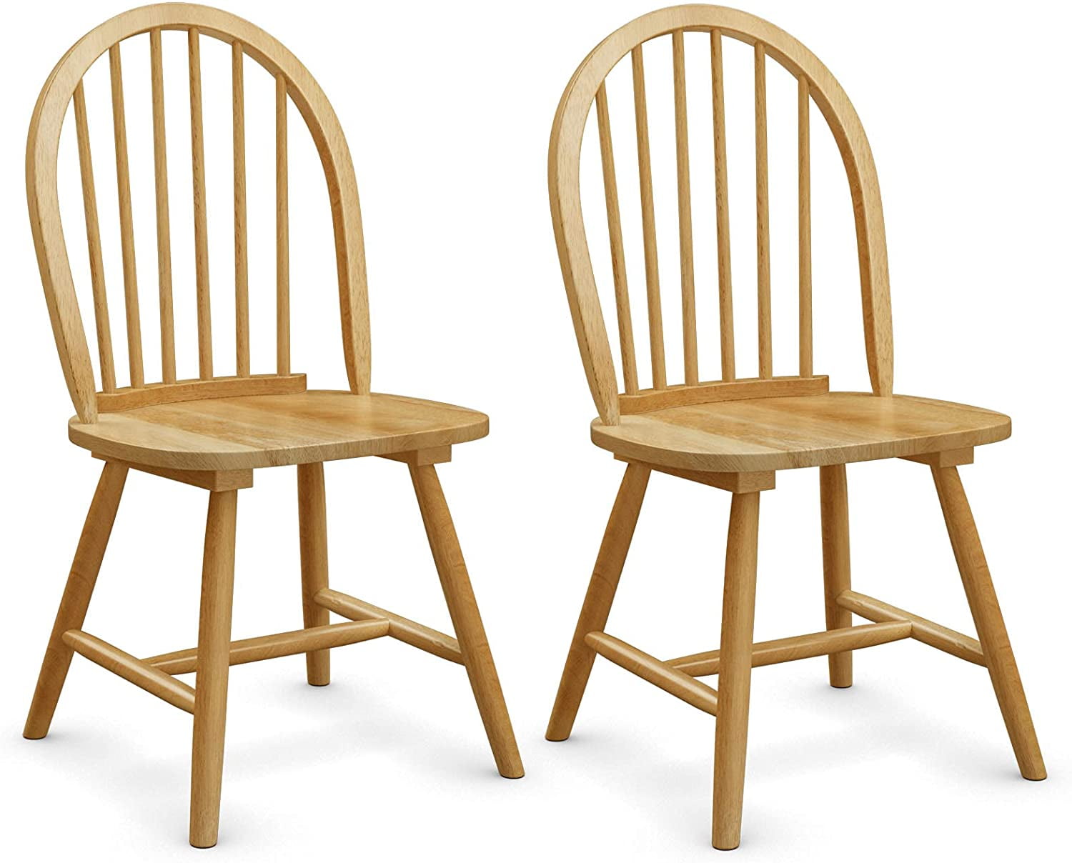 Wood Dining Chairs Set of 2, Windsor Chairs with Solid Wood Legs, High ...
