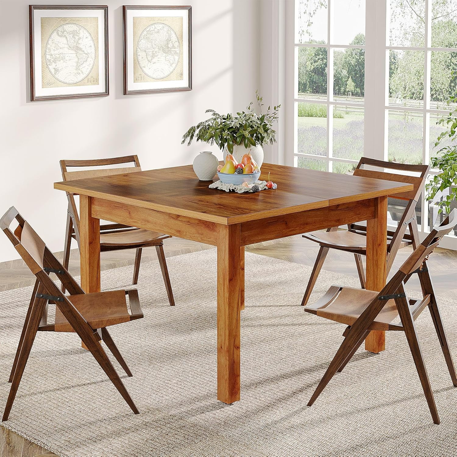 Wood Dining Table Farmhouse Kitchen Table for Dining Room Living Room ...