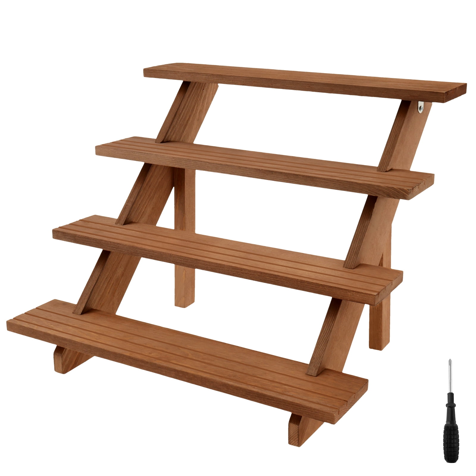 Wood Display Riser 3/4 Layer Wood Display Stand Easy to Assemble Wood ...