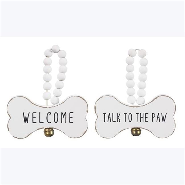 Wood Dog Bone Shaped Wall Sign with Blessing Bead Hangers, 2 Assorted ...