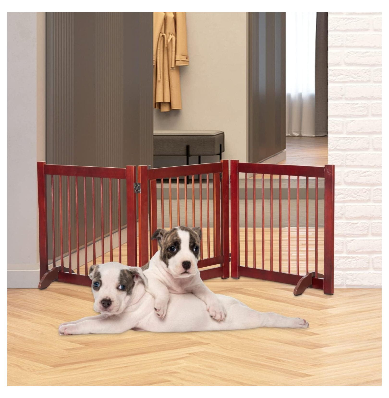 Wood Dog Gate for Doorways, Freestanding Pet Gates for Dogs ...