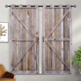 Wood Door Blackout Curtains for Girls Boy Home Decor, Farm Village Barn ...