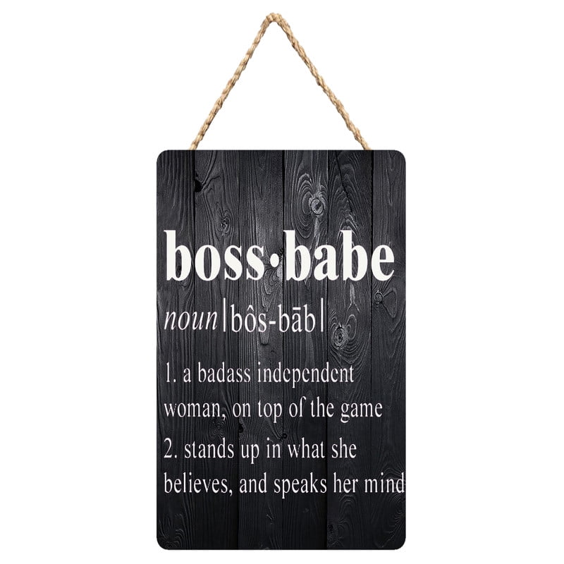 Wood Door Sign Boss Babe Definition Sign Hanging Printed Wooden Plaque ...