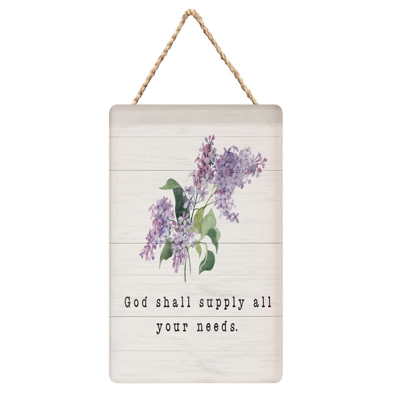 Wood Door Sign God Shall Supply All Your Needs Sign Hanging Printed ...