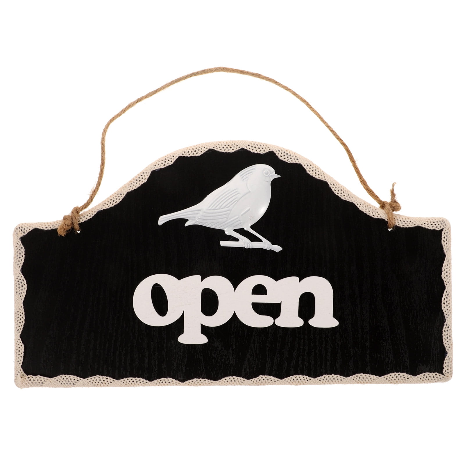 Wood Door Sign With Bird Pattern Double-Sided Open Closed Hanging ...