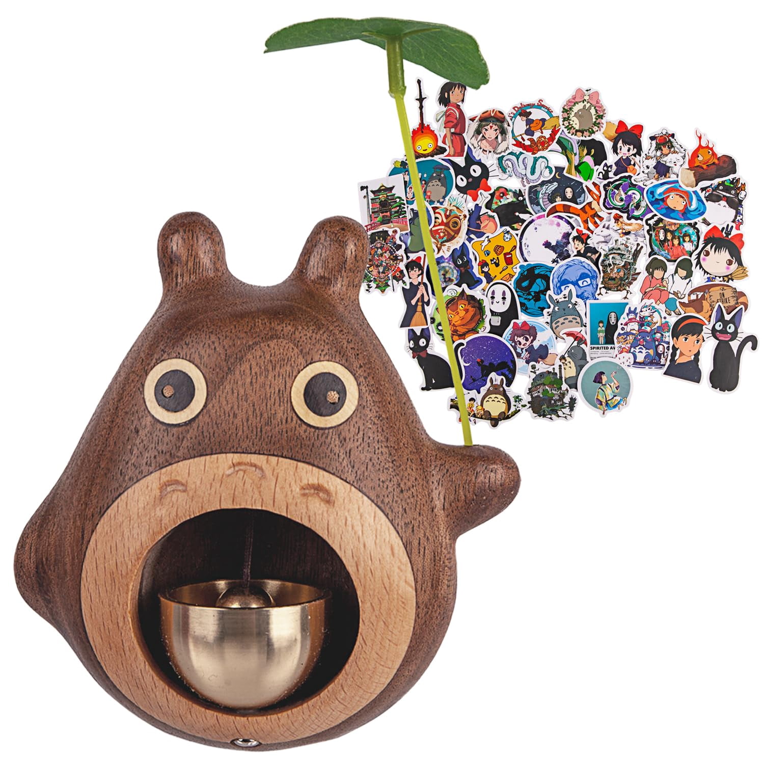 Wood Doorbell Cute Cartoon Door Bell Black Walnut Wind Chime Dopamine ...