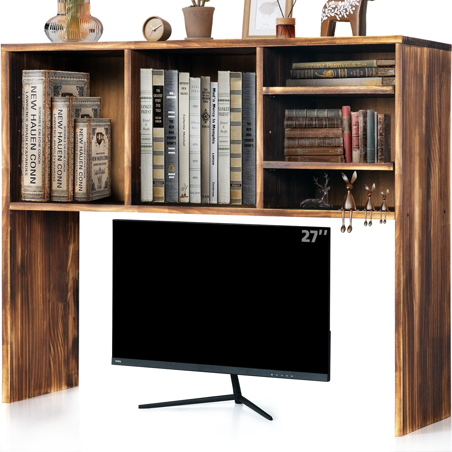 Wood Dorm Desk Bookshelf Organizer, Desktop Bookshelf, Desk Book ...