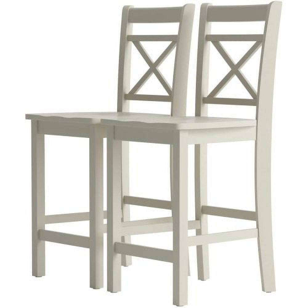 Wood Double Cross Back Counter Height Barstool, X-back stool kitchen ...