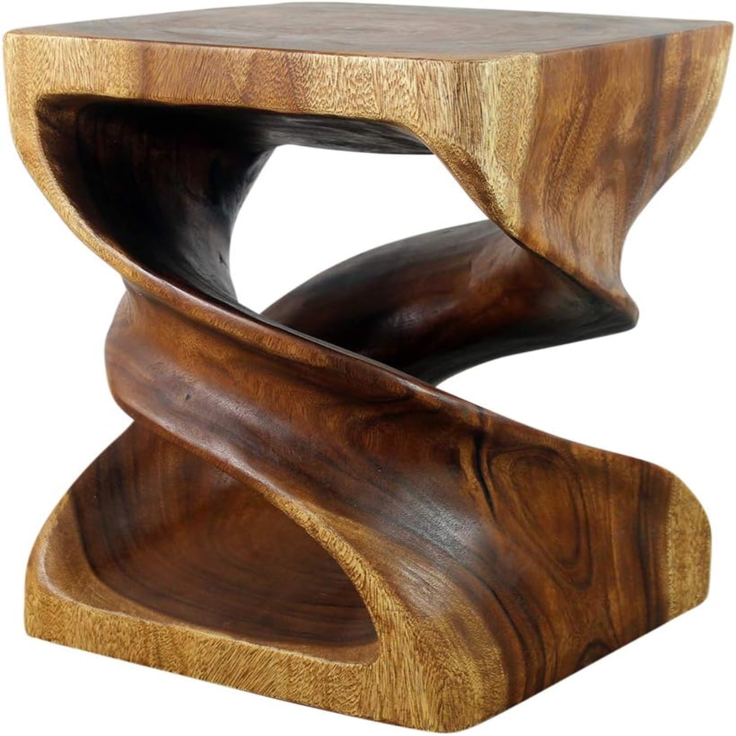 ® Wood Double Twist End Table 15 x 15 x 20 in High Walnut Oil - Walmart.com