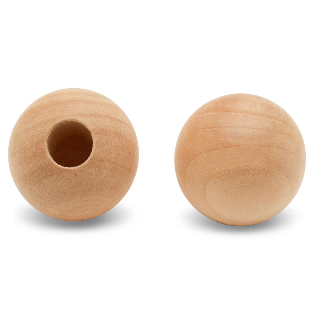 Wood Dowel Caps 1-1/2 inch Diameter with 1/2 inch Hole, 6 Unfinished ...