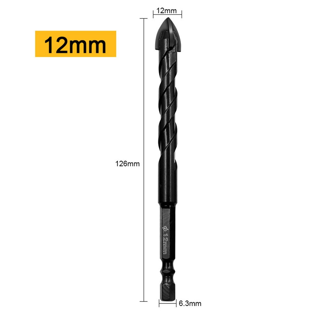 Wood Drill Bits Triangle Drill 6mm All-ceramic Tiles Bench Drill Black ...