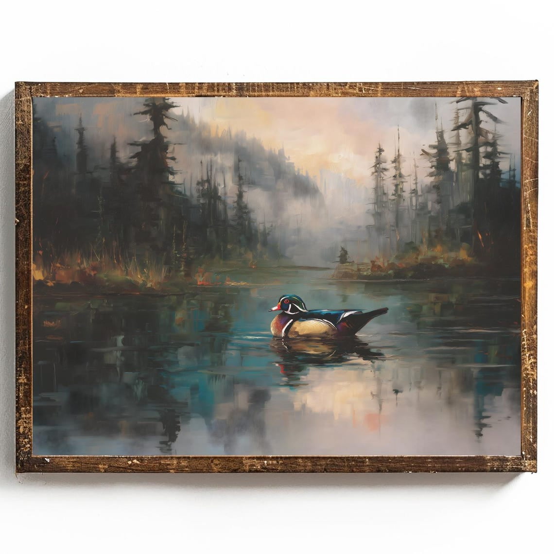 Wood Duck Carolina Duck Poster Duck Hunting Wall Art For Cabin Decor ...
