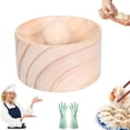 Wood Dumpling Maker, Round Wooden Dumpling Press Mold for Homemade ...