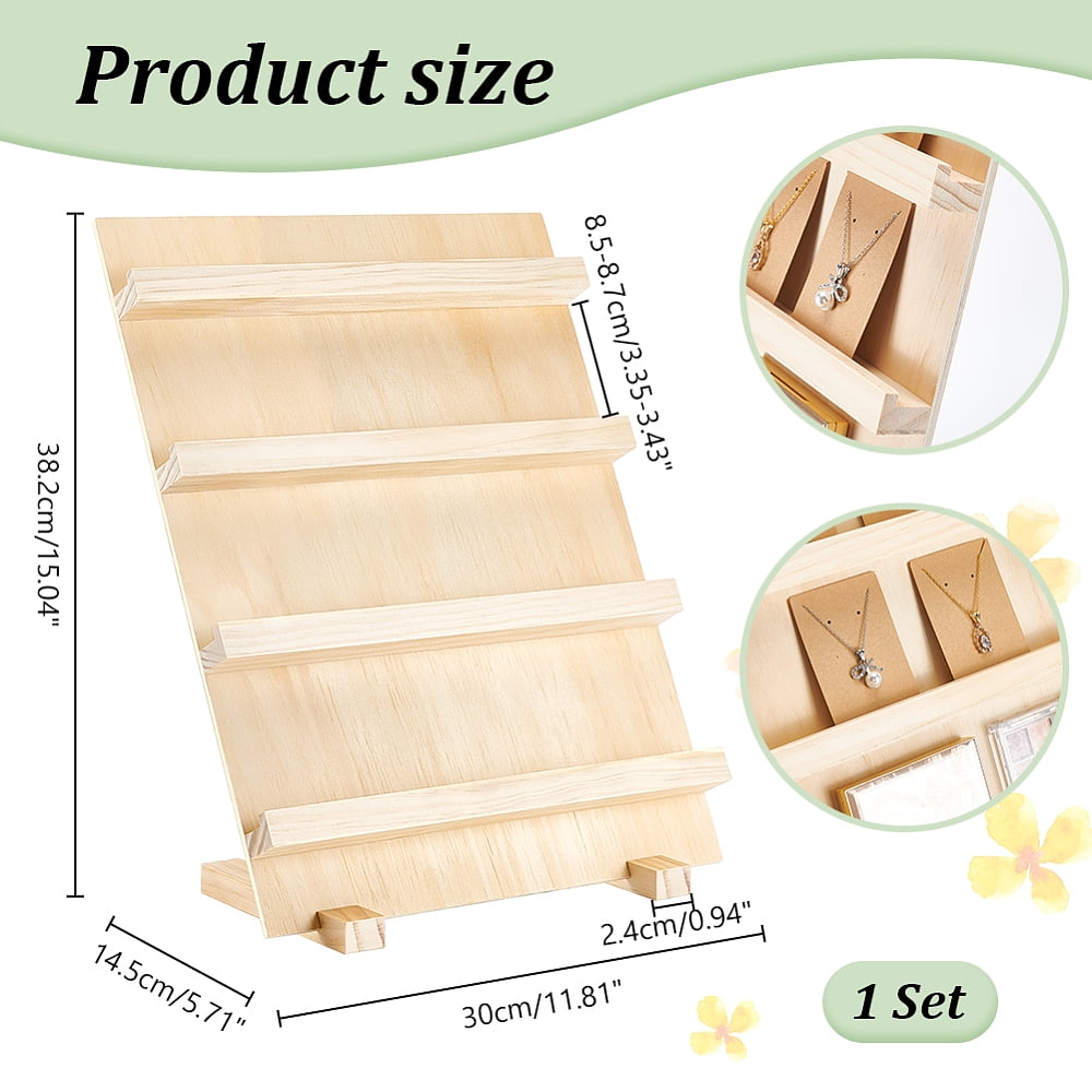 Wood Earring Display Stands 4 Layers Jewelry Display Holder Wood ...