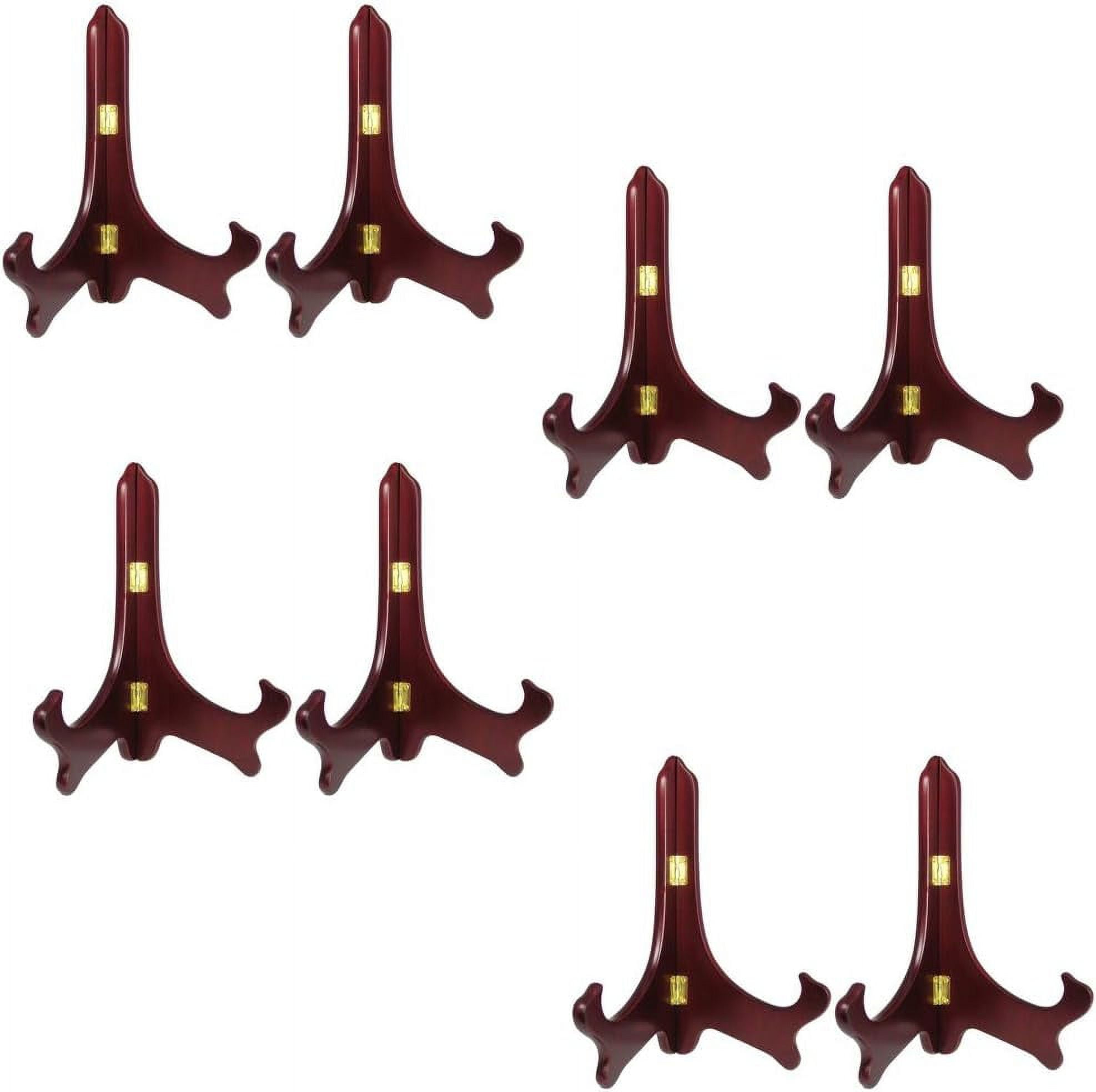 Wood Easel Plate Holder Folding Display Stands - Mahogany Finish ...