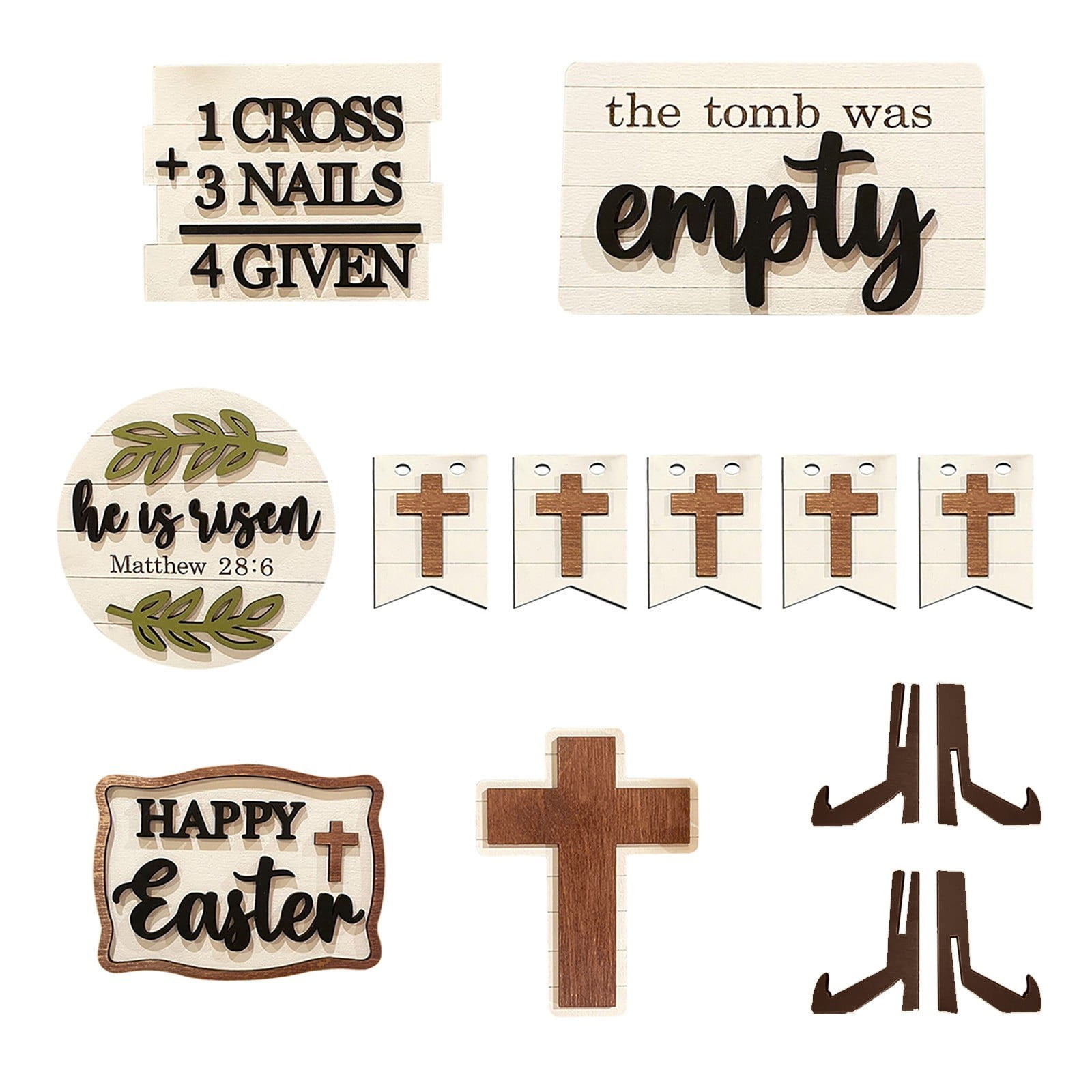 Wood Easter Table Decor Set Christian Inspirational Signs Religious ...