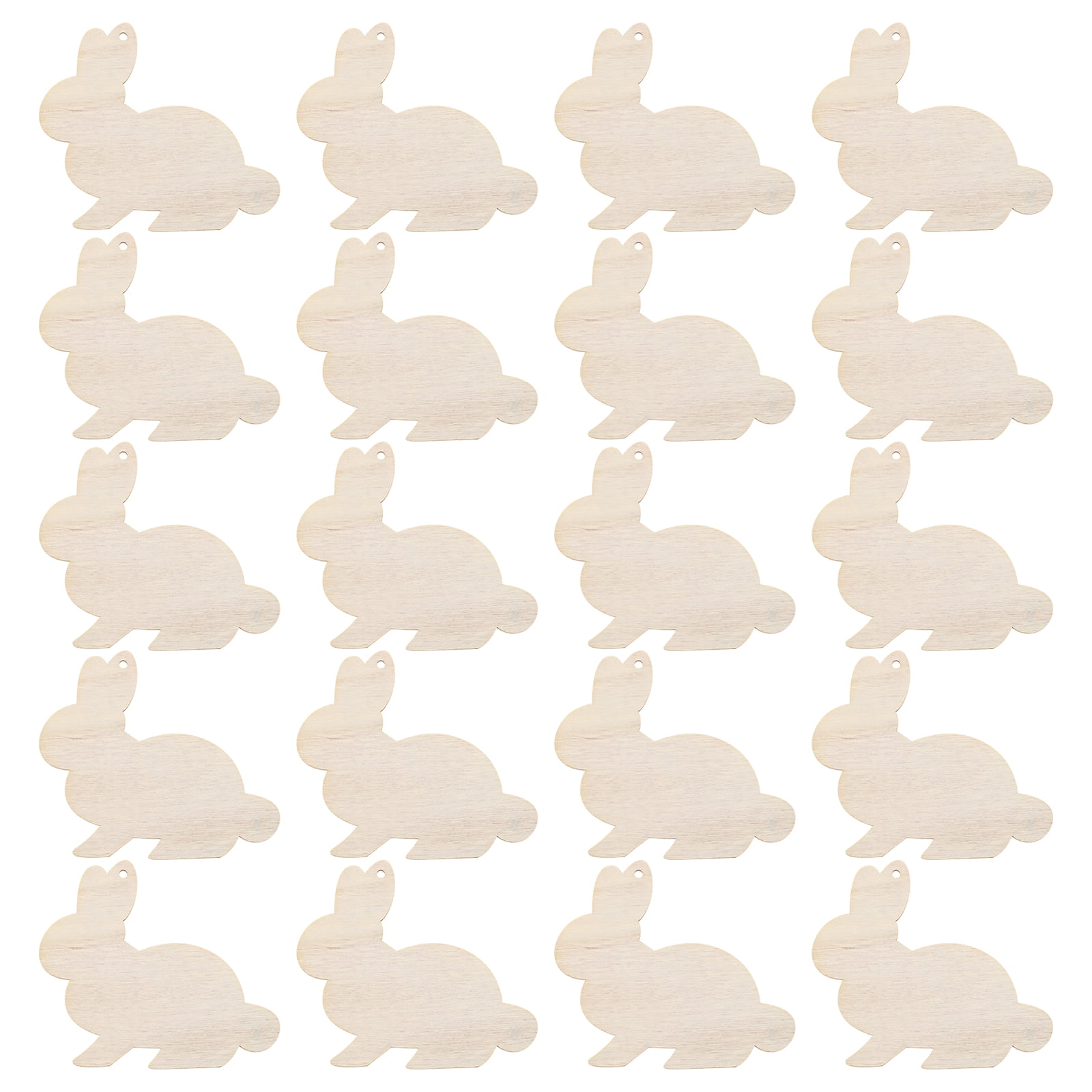 DEEPCRAFF rabbit wood cutouts crafts DIY Log Rabbit Wood Chips 20pcs ...