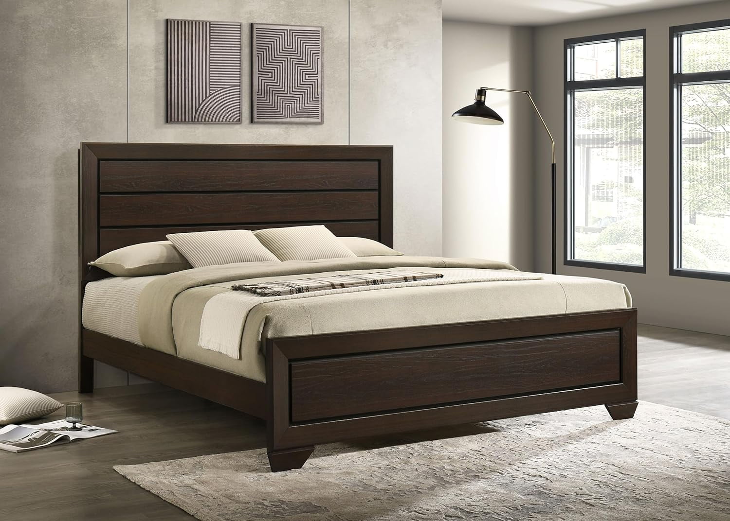 Wood Eastern Bed Frame with 54-inch Headboard Dark Cocoa - Walmart.com