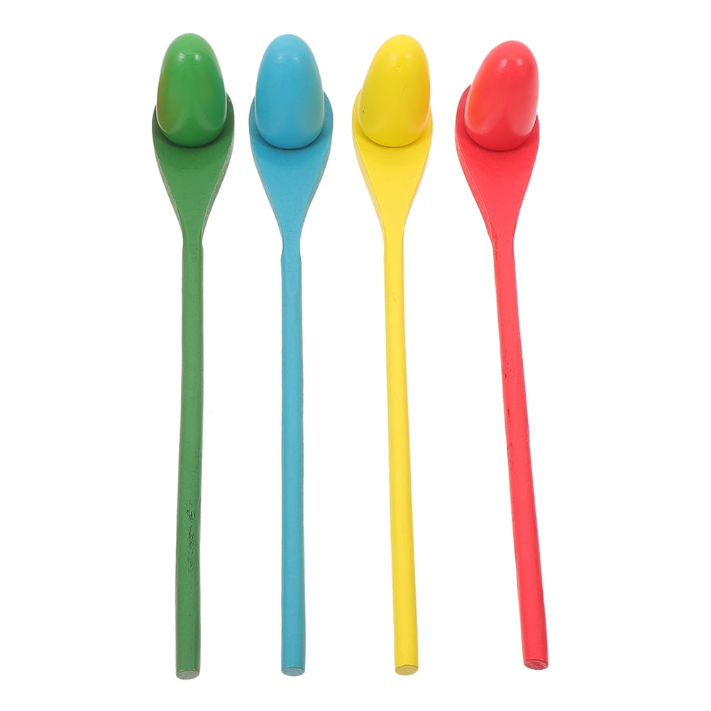 4 Sets Egg Spoon Race Game Set with Ball Balance Training Toys for ...