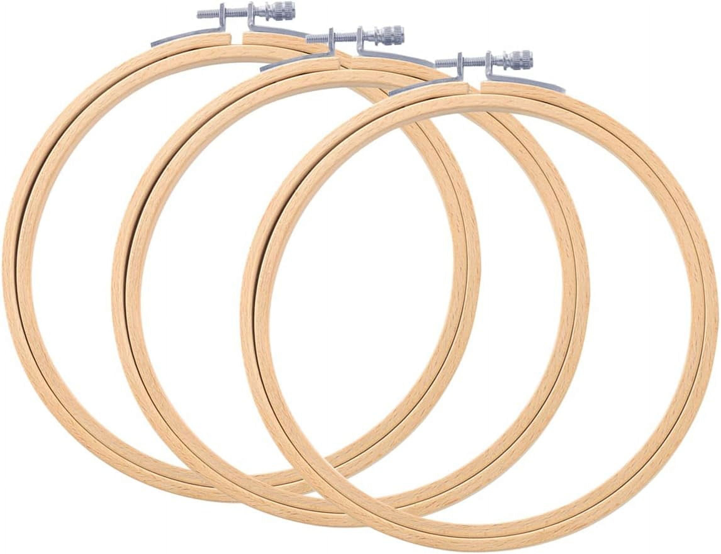 5 Inch 3 Pieces Wooden Embroidery Hoops Bamboo Circle Cross Stitch Hoop ...