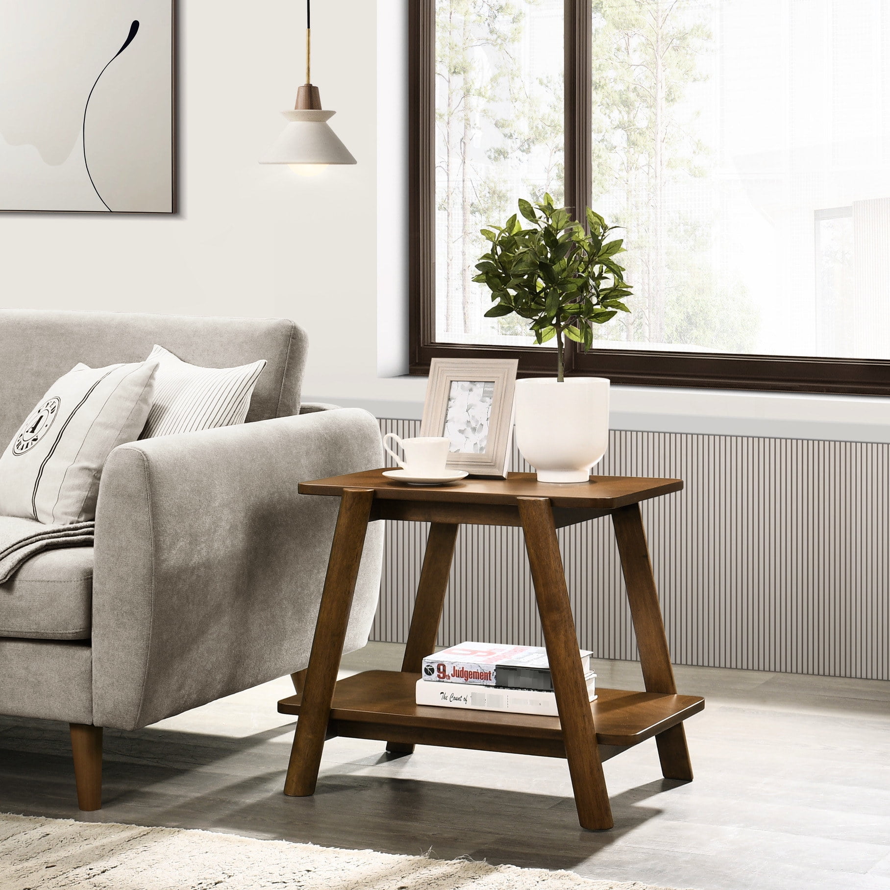Wood End Table with Shelf | Perfect for Primary Living Areas | Expertly ...