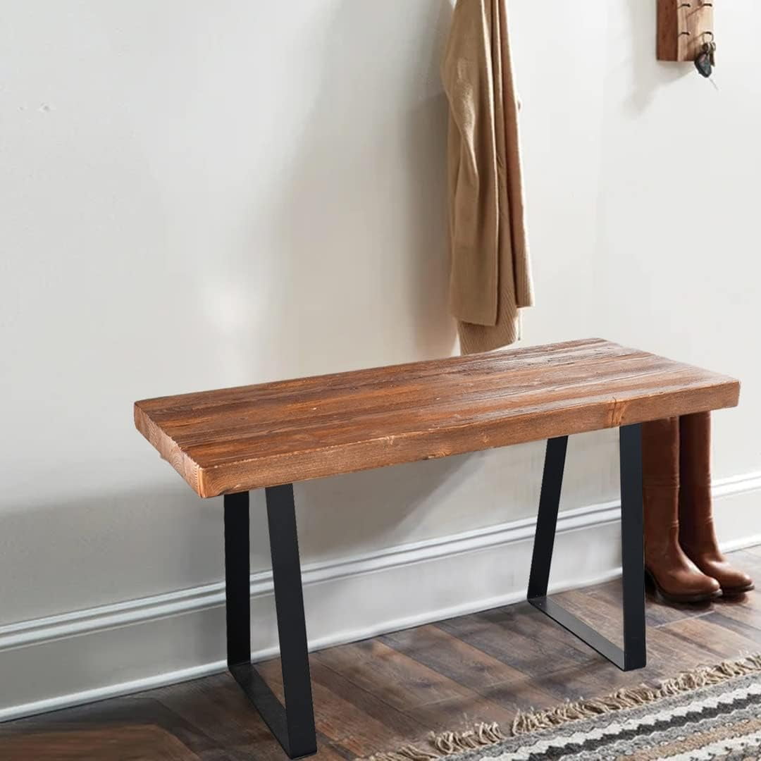 Wood Entryway Bench Rectangle Solid Reclaimed Pine Stools 33"x13"x16"H ...