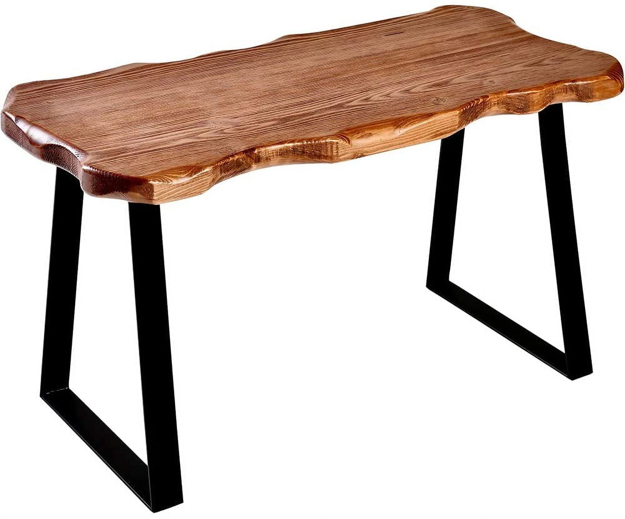 Wood Entryway Bench with Metal Legs, Mid-Century Modern Bench for ...