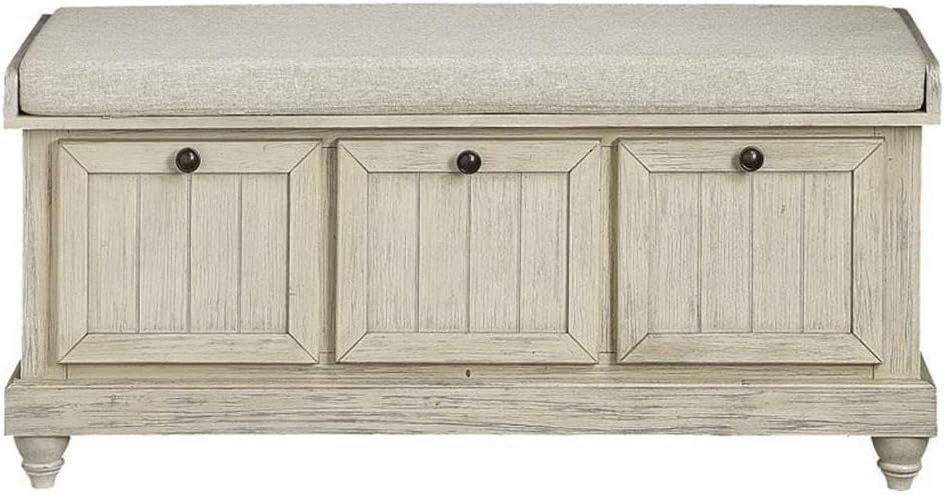 Wood & Fabric Upholstered Storage Bench with Removable Foam Cushioned ...