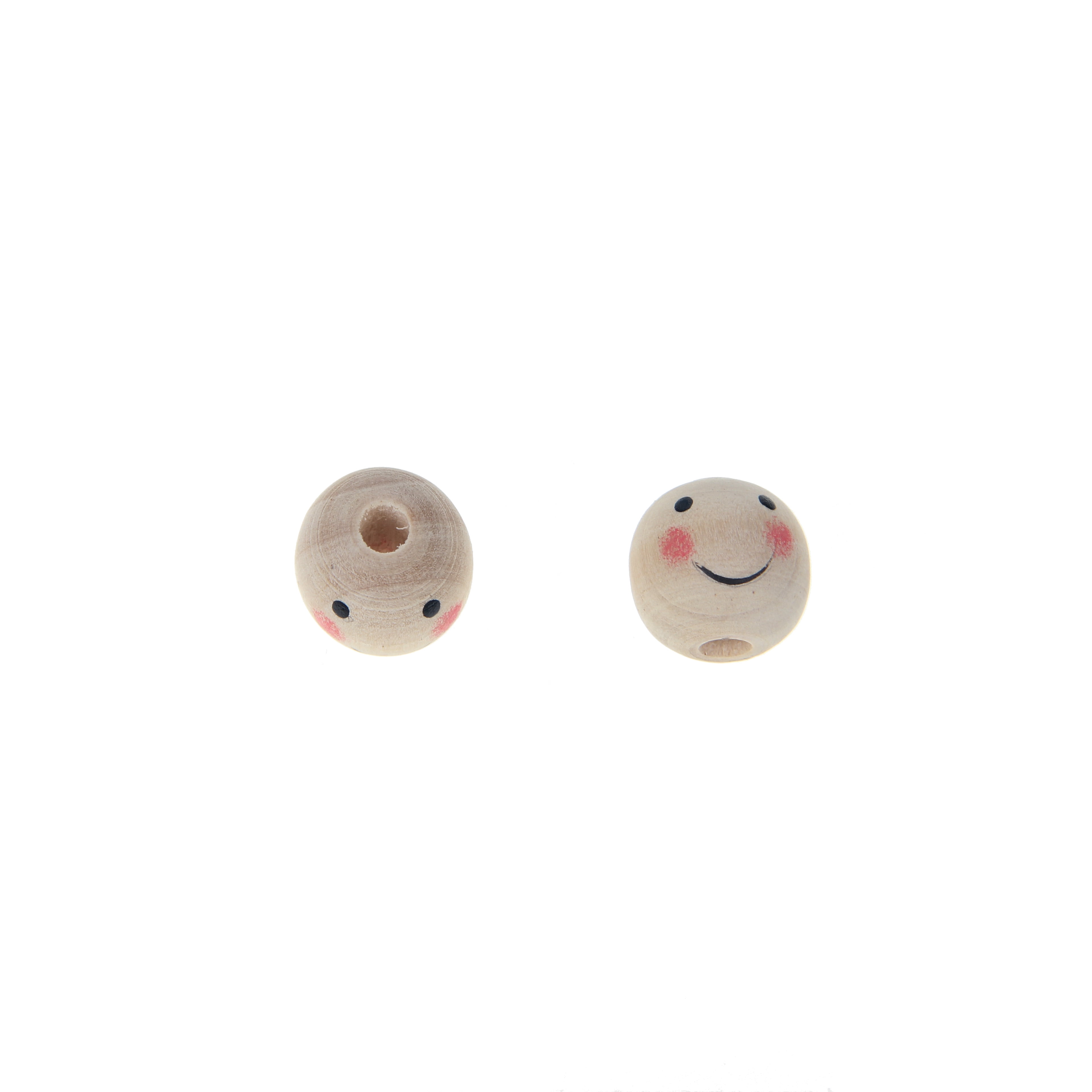 Wood Face Beads by Creatology – 0.787" Natural Gugertree Wooden Beads ...