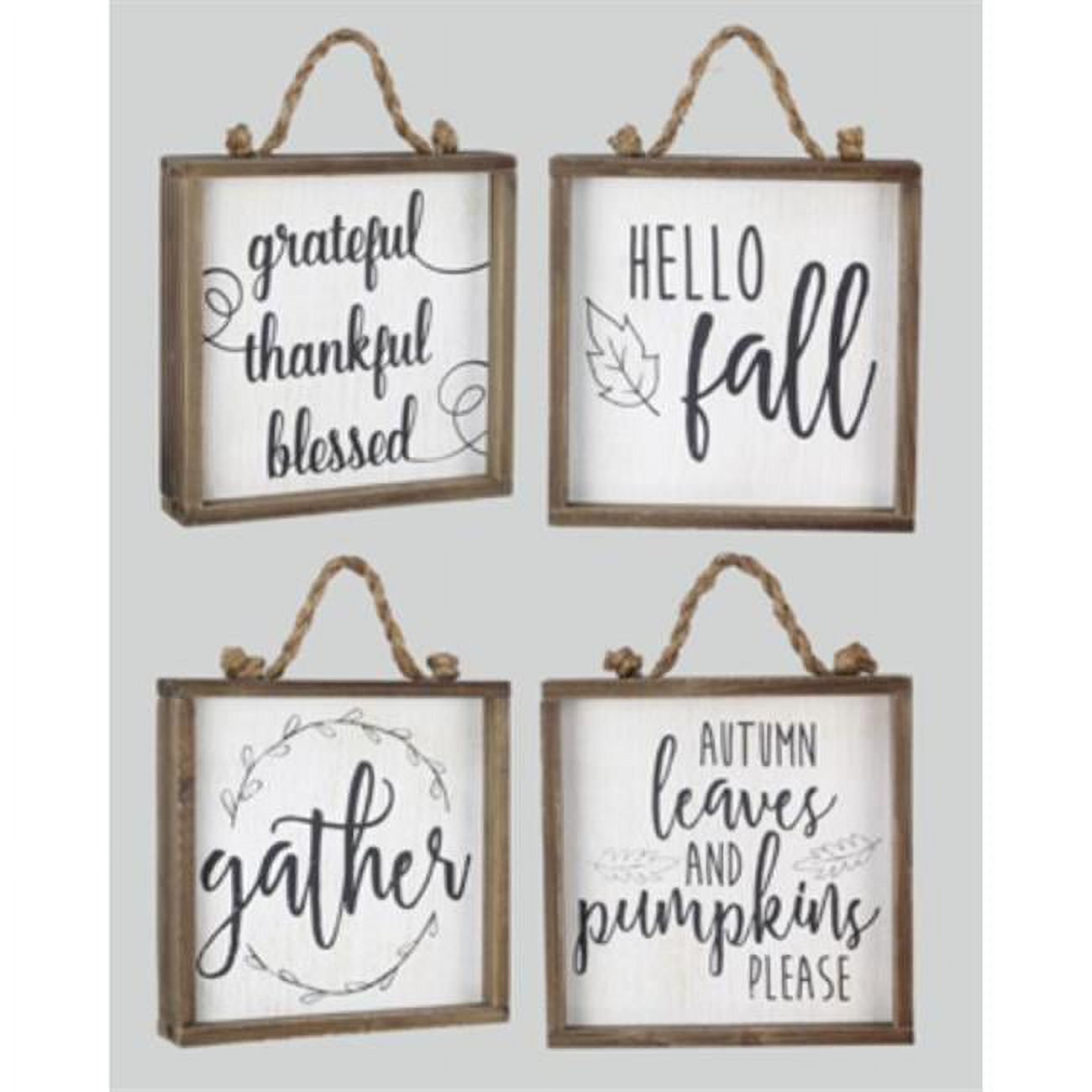 Wood Fall Box Sign with Rope, Assorted Color - 4 Piece - Walmart.com
