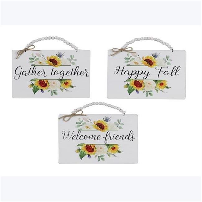 Wood Fall Wall Sign with Blessing Beads Hanger, Assorted Color - 3 ...